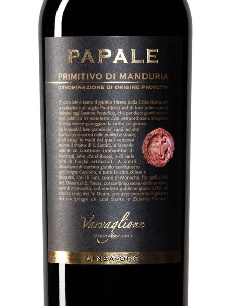 Primitivo Di Manduria Papale Linea Oro Dop | Varvaglione | Domno Wines ...